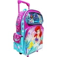 "Disney Kids Ariel 16"" Pink & Blue Rolling Backpack with Wheels - The ...
