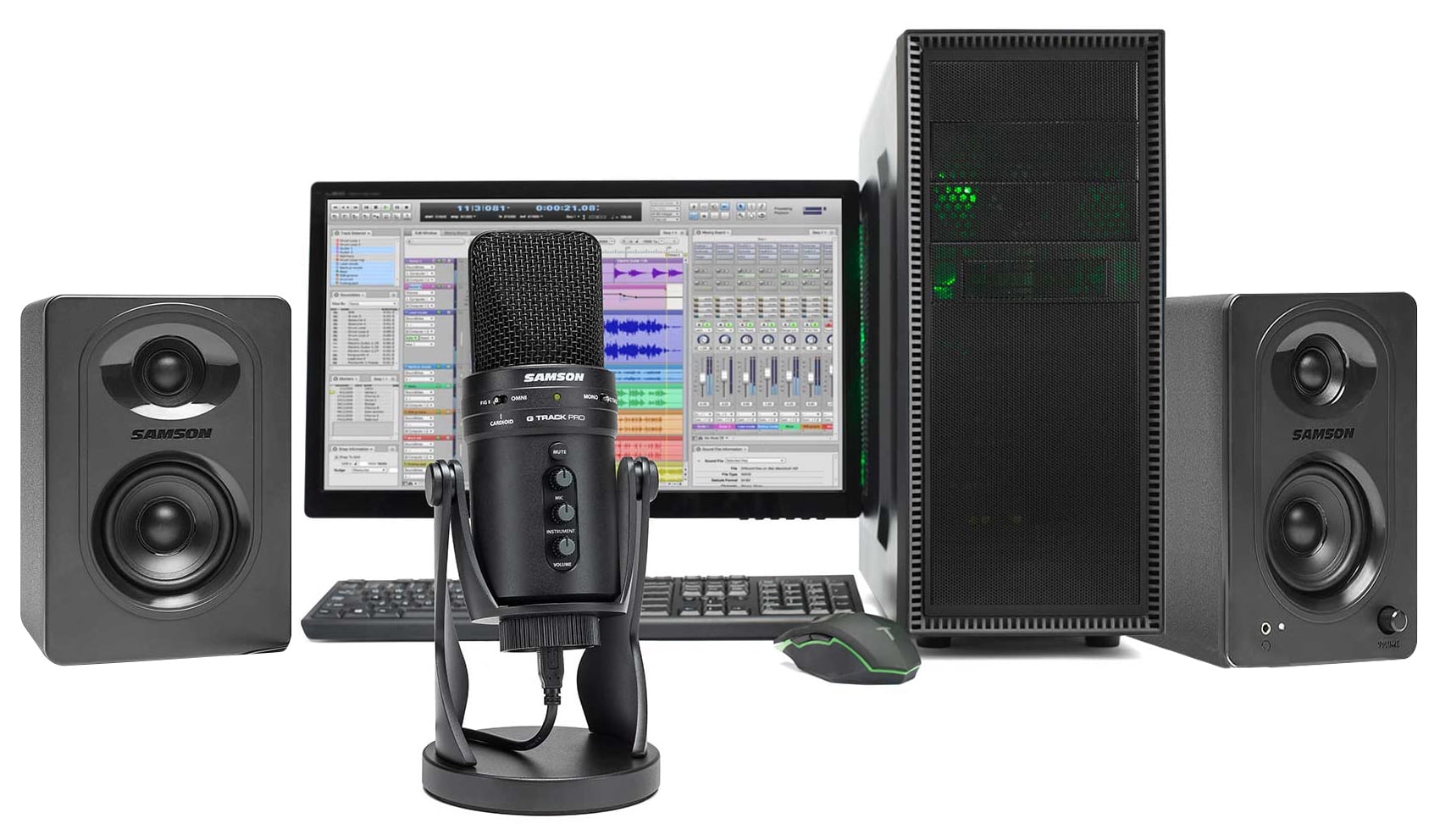 SAMSON G-Track Pro Studio USB Condenser Microphone+Audio Interface+(2 ...