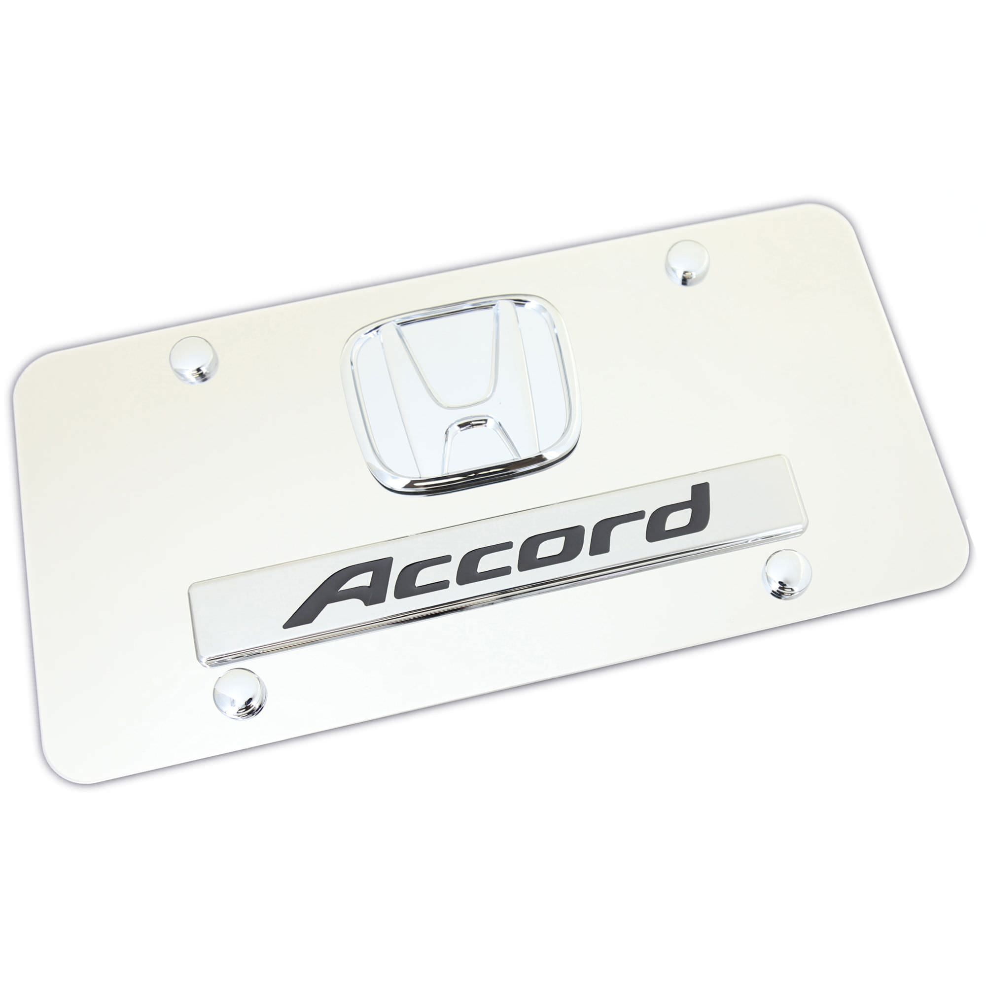 Honda Accord Dual Logo License Plate (Chrome) - Walmart.com