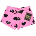 Emme Jordan Junior's Fuzzy Plush Pajama Shorts - Love In Hearts Pink ...
