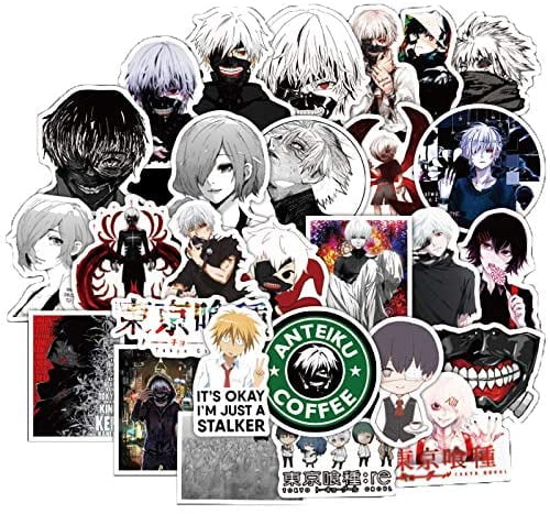 Vinyl Tokyo Ghoul Stickers Pack 50 Pcs Anime Decals for Laptop Ipad Car ...