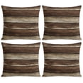 Brown Wood Grain Pillow Covers Set of 4, Vintage Board Farm Countryside ...