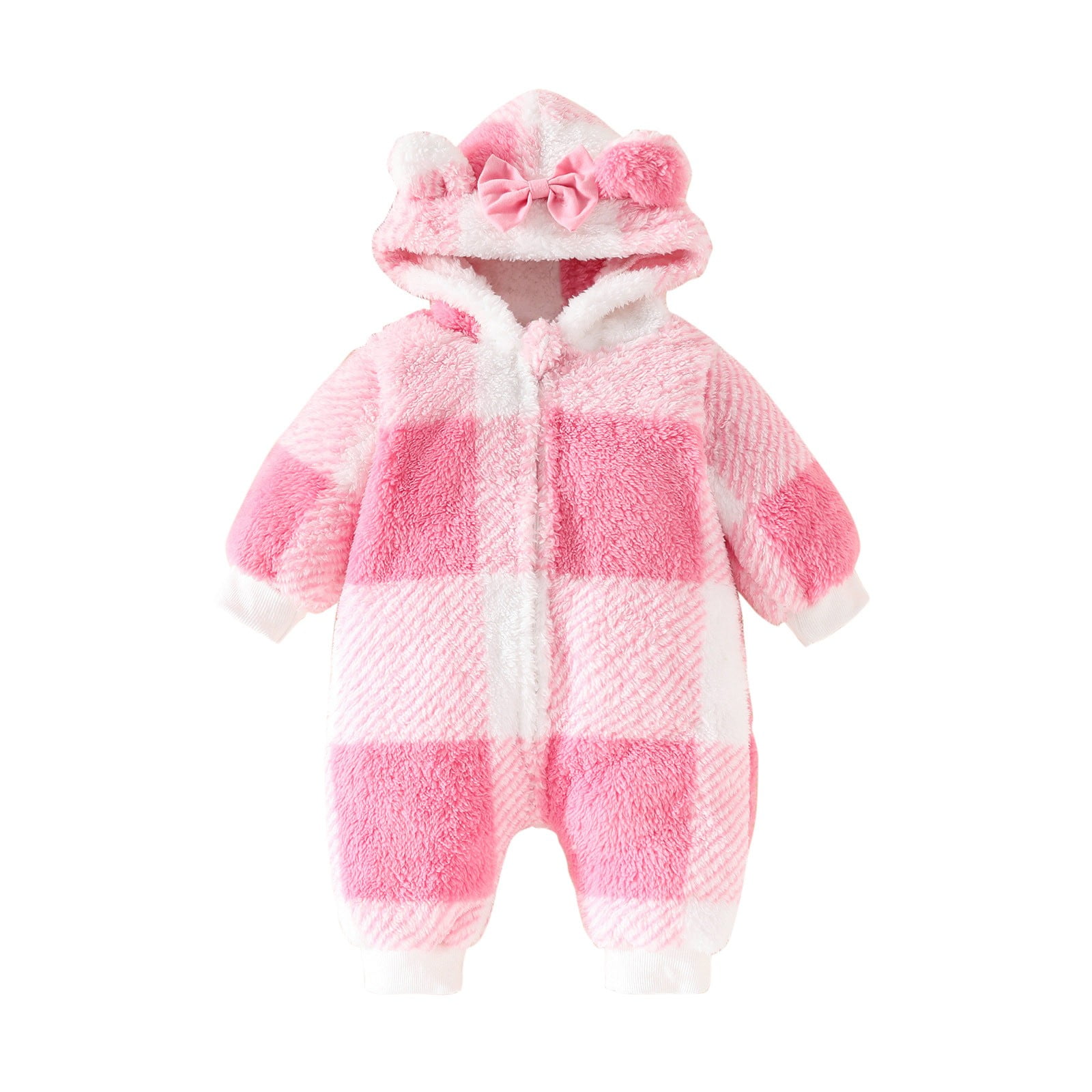 Click here for Aherbiu Baby Onesie Girl Fleece Zip Up Winter Warm... prices