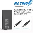 90W 65W Round Tip Charger Compatible with Dell Laptop Computer AC Power ...