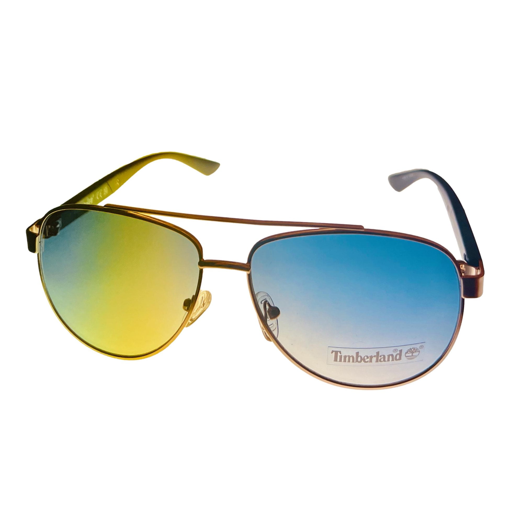 Timberland Gold Mens Metal Rectangle Aviator Sunglass