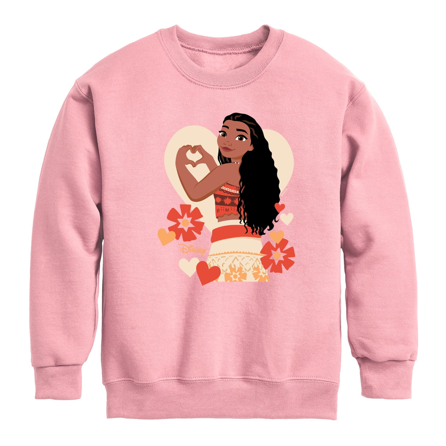 Disney - Love Moana - Toddler And Youth Crewneck Fleece Sweatshirt ...