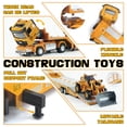 JBeeCtrl Construction Toys Set with Semi Truck, Excavator, Bulldozer ...