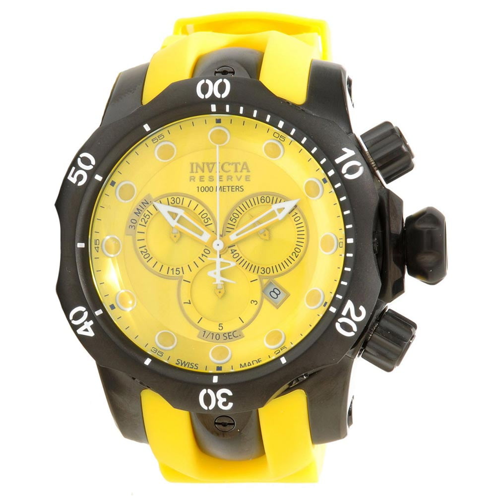 Invicta - Invicta Men's 11968 Reserve Venom Yellow Dial Gunmetal IP ...