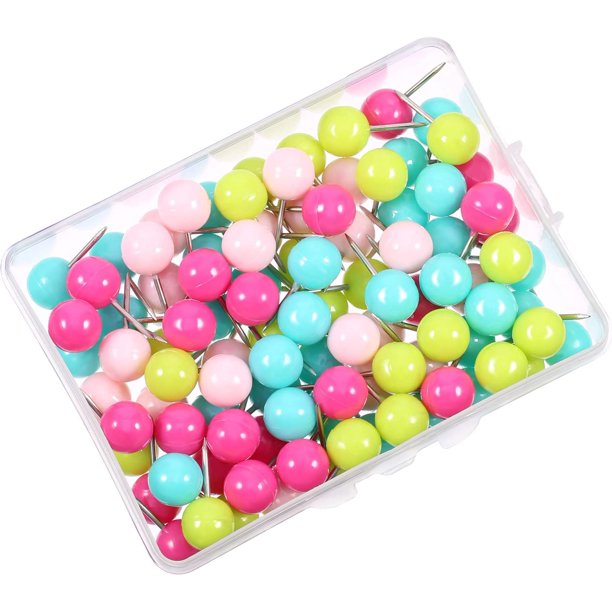 IGUOHAO 9.0 mm Big Head Push Pins Map Tacks Thumb Tacks, 100 Pieces ...
