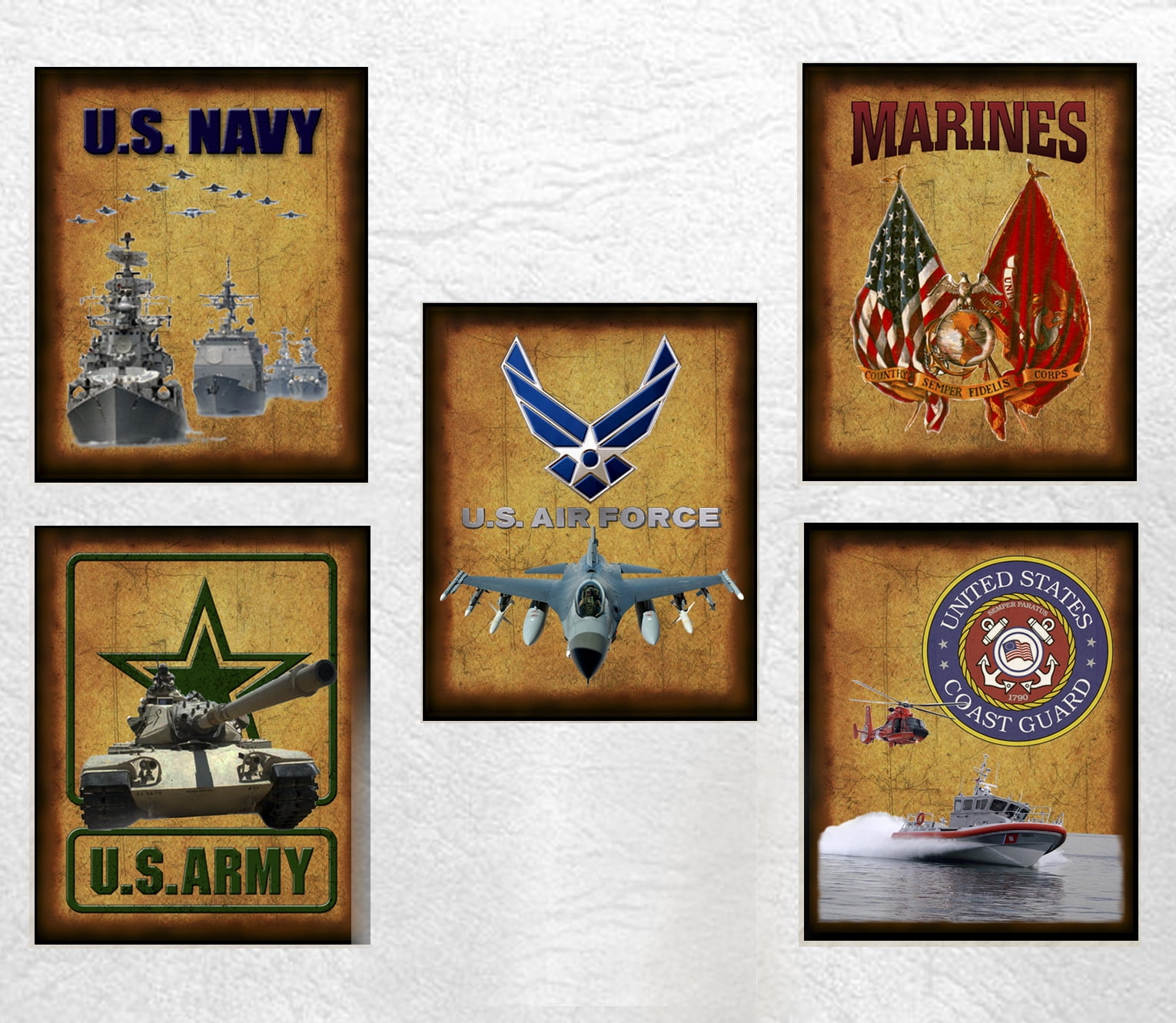 All Five Military Branches Prints - Patriotic Armed Forces Art Prints ...