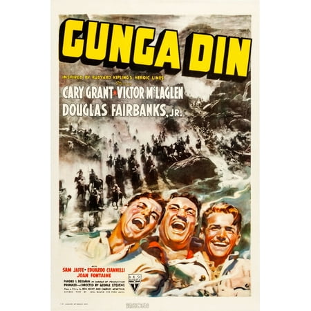Gunga Din Us Poster Art Cary Grant Victor Mclaglen Douglas Fairbanks Jr ...