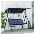 3-Person Porch Swing with Stand - Outdoor Patio Swing with Canopy ...