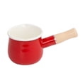 GAXIRE Enamel Milk Pot Red with Flat Bottom for Daily Cooking 1Set ...