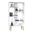 Boahaus Lund Bookcase, White, 5 Shelves, Scandinavian, Ideal for Home ...
