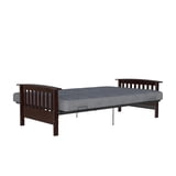 RealRooms Elbi High Weight Capacity Wooden Arm Futon Frame, Full Size ...