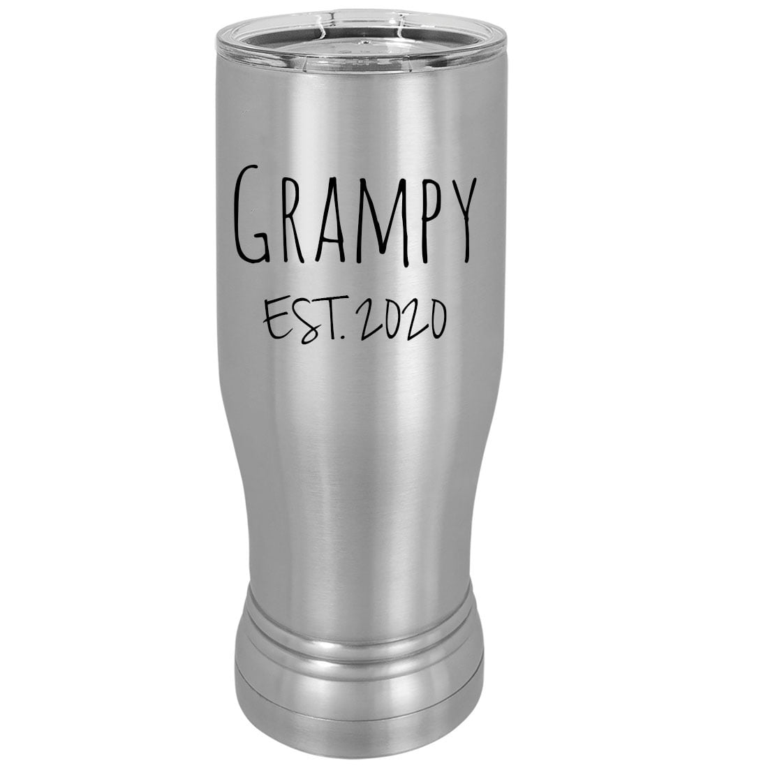 Grampy Est. 2020 Established 20 oz Silver Stainless Steel Double-Walled ...