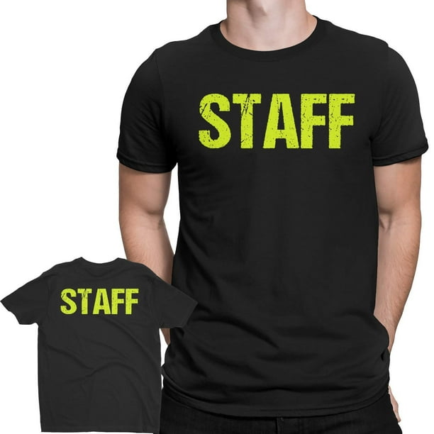 NYC Factory - Black Staff T-Shirt Front & Back Print Mens Event Shirt ...