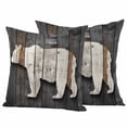 Bear Shadow Animal Portrait Waterproof Throw Pillow Covers Set of 2 ...