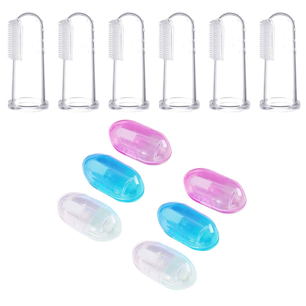 US 6~12 Pack Baby Finger Toothbrush Silicone Oral Massager Pets Infant ...