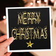 3drose, Christmas Greeting with Stars Font in Gold with Black ...