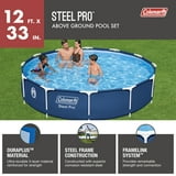 Coleman Steel Pro 12 ft. x 33 in. Round Metal Frame Above Ground Pool ...