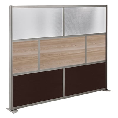 At Work Room Divider Privacy Partition 96"W Espresso Laminate Warm Ash ...