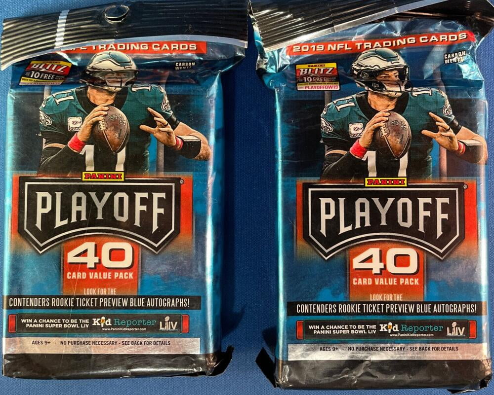 2019 Panini Playoff Football LOT OF TWO (2) Factory Sealed Fat Packs ...