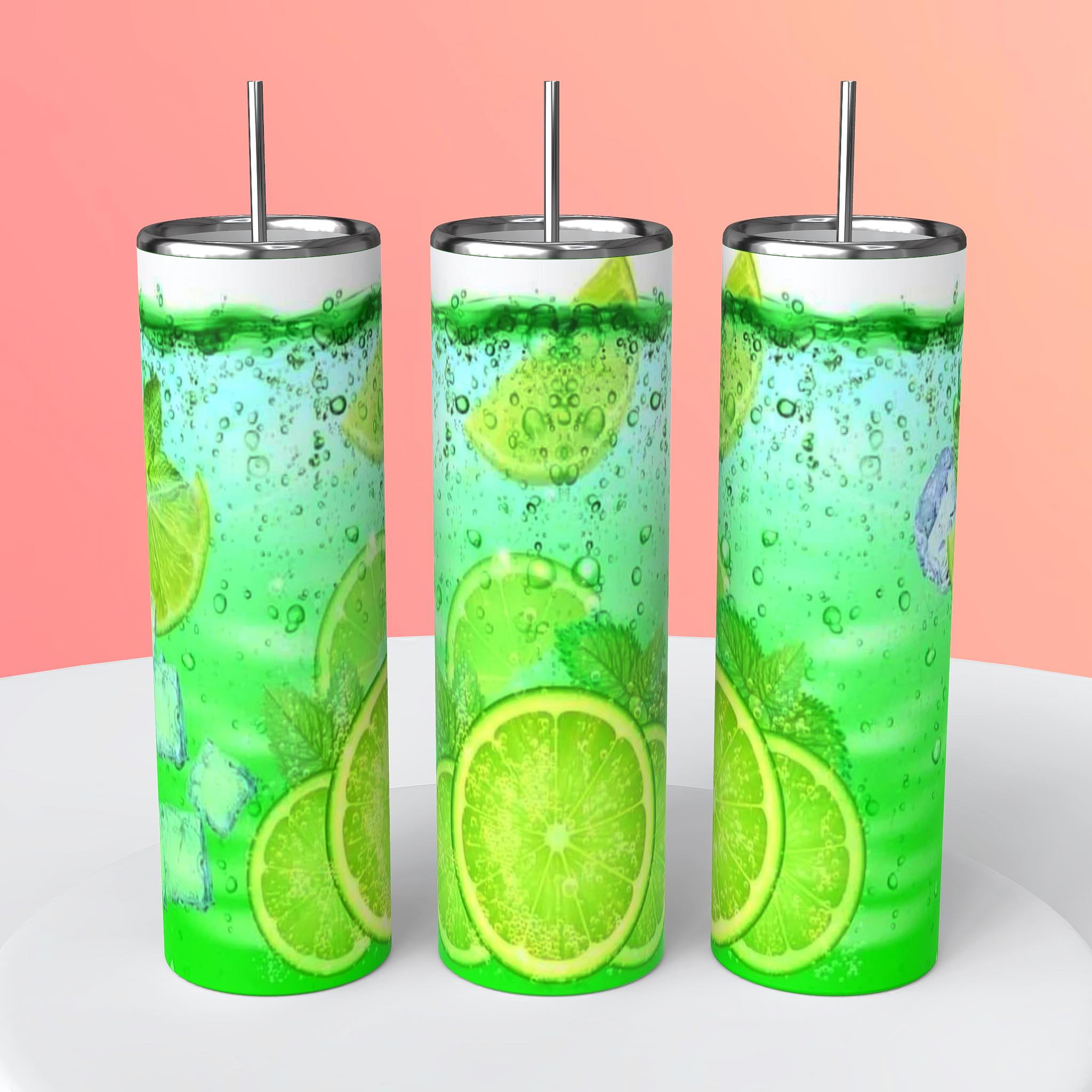 Limeade Green iced Summer Beverage on insulated 20 oz tumbler coffee ...