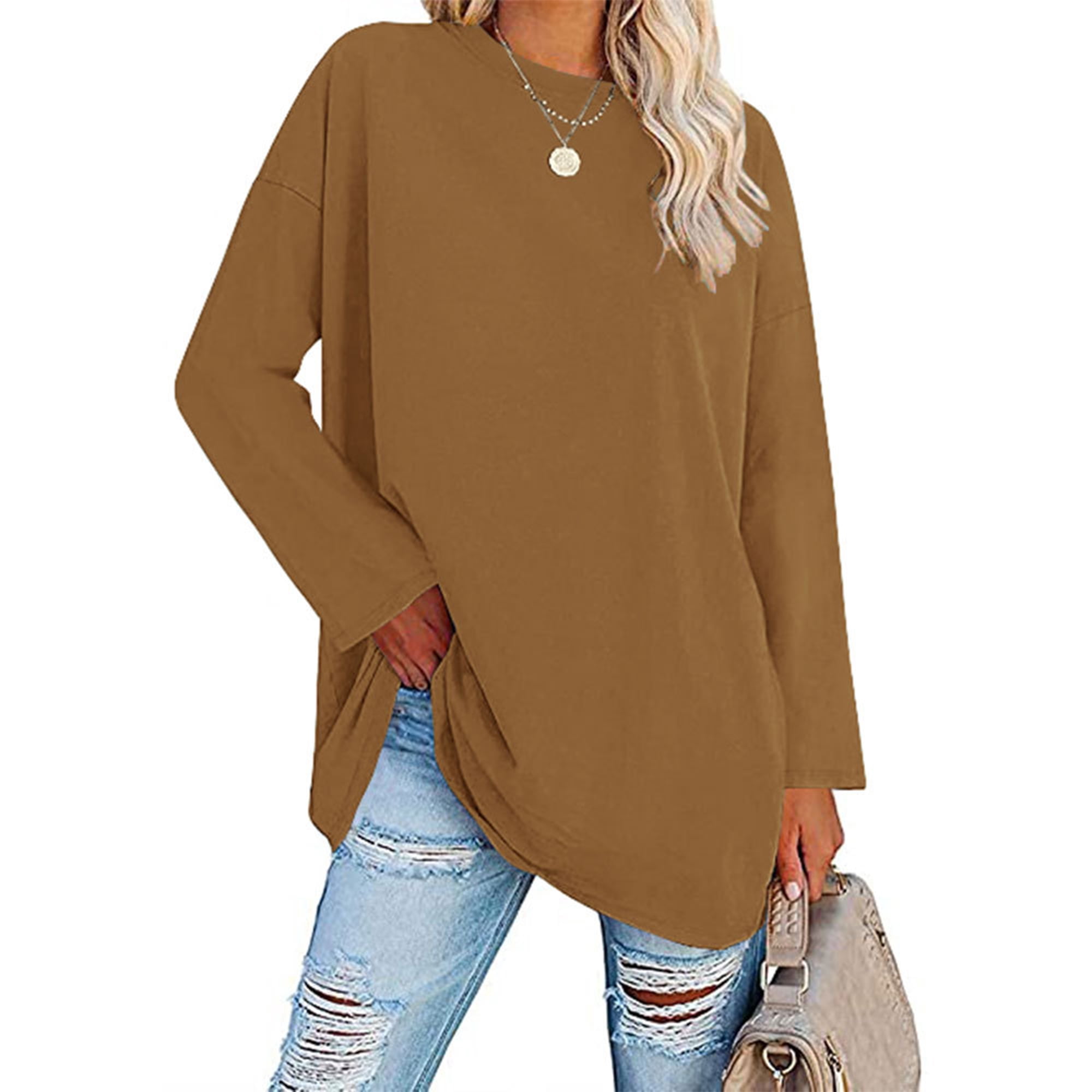 Click here for Bellella Women Tee Solid Color T Shirt Long Sleeve... prices