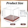 1 Set Square Acrylic Dust-Proof Display Boxes with Wooden Base for ...