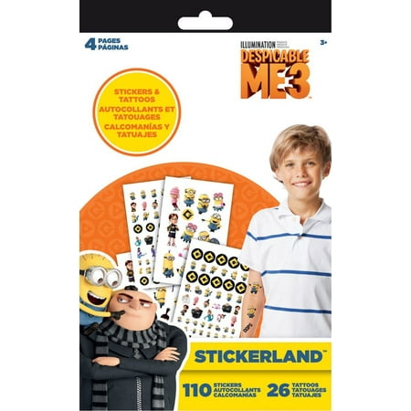 Sticker + Tattoo Stickerland Pad - Despicable Me - 4 pages New tt3312 ...