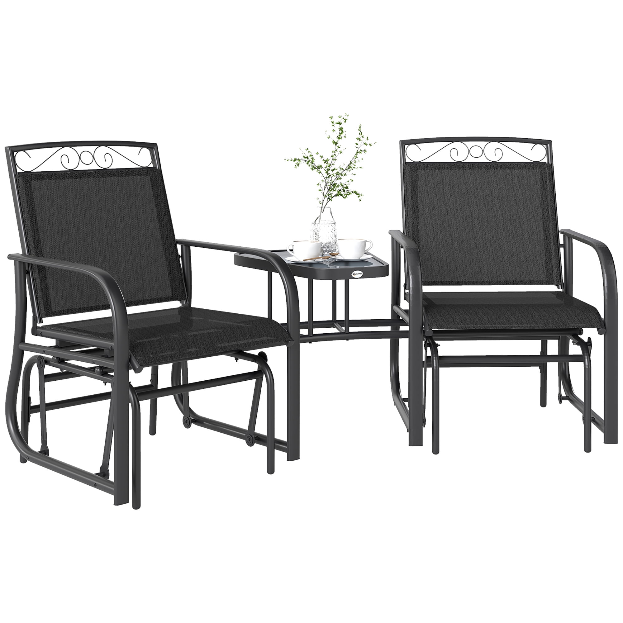 Click here for Outsunny Outdoor Glider Bench With Coffee Table  B... prices