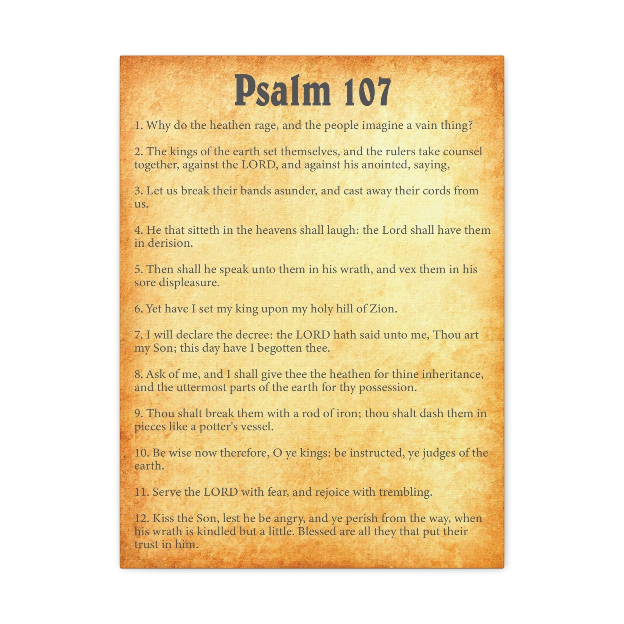 Scripture Walls Psalm 107 Chapter Gold Bible Canvas Christian Wall Art ...