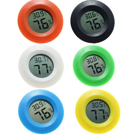 Tatum88 6 Round Digital Thermometers, Mini Digital LCD Humidity ...