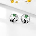 CACA LADY Panda Stud Earrings 925 Sterling Silver Bamboo Animal ...