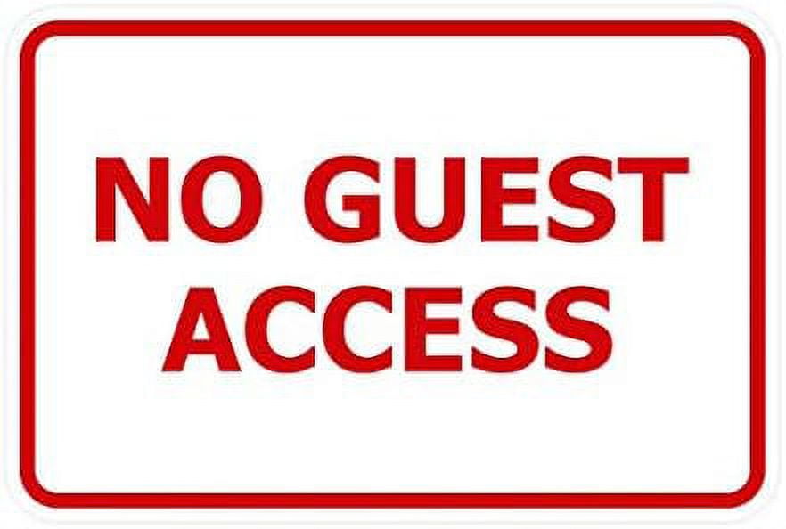 classic framed no guest access sign (white/red) - medium - Walmart.com