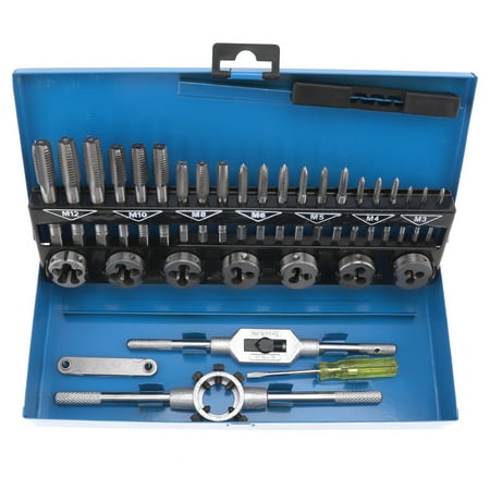 Tap and Die Kit, M3-M12 Metric Steel Die Tap and Die Set with ...