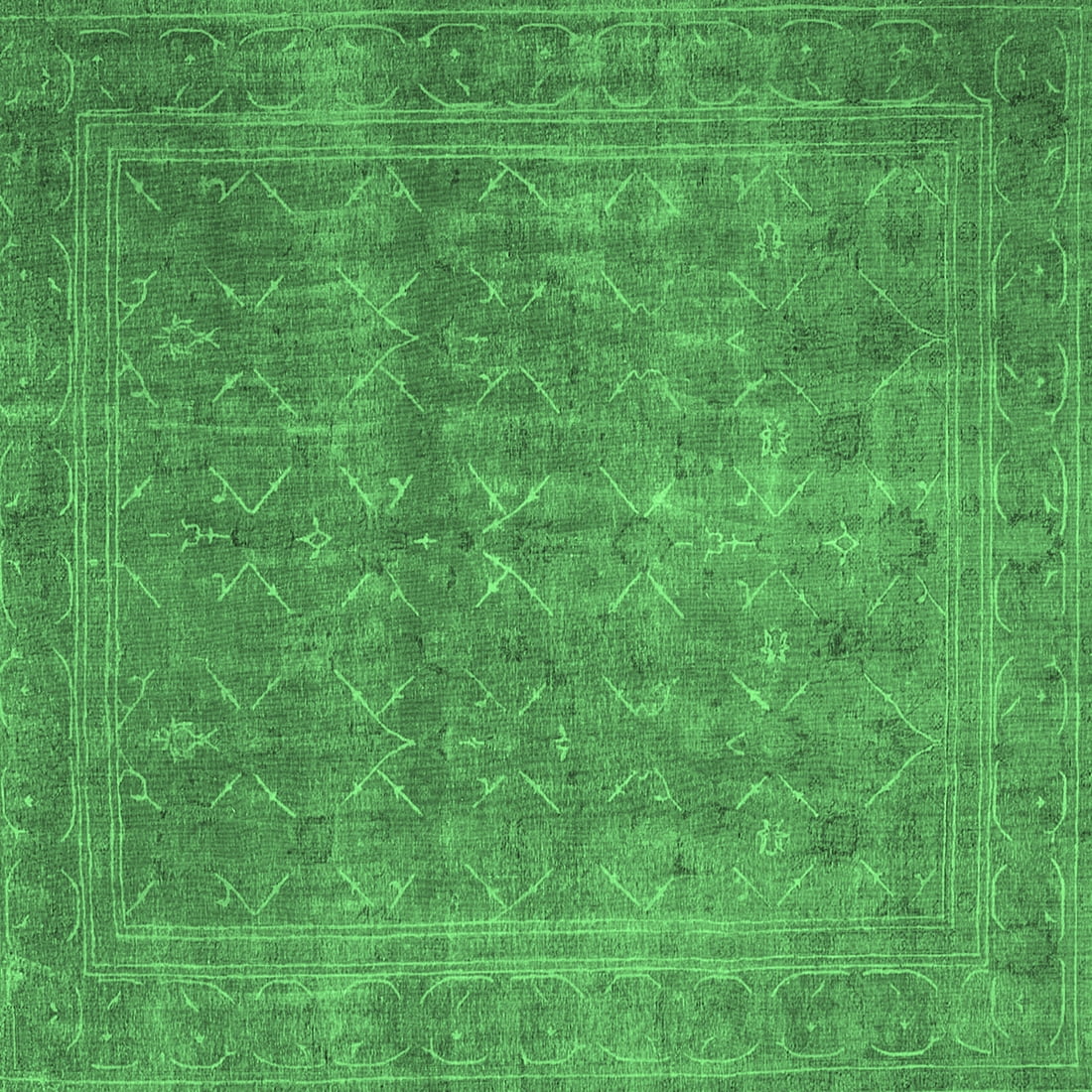 Ahgly Company Indoor Square Persian Emerald Green Bohemian Area Rugs, 5 ...