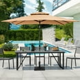 Cloud Fly Patio 83" Aluminum Spacious Outdoor Dining Table, Gray ...