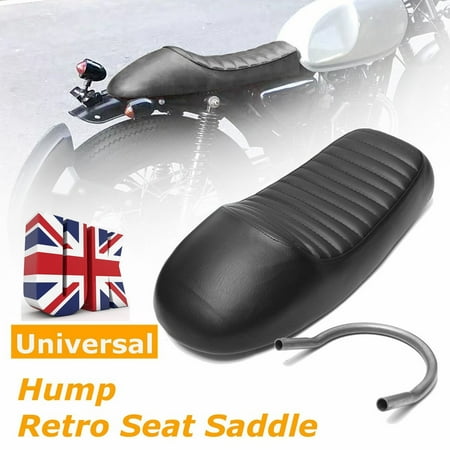 Universal Motorcycle Cafe Racer Hump Seat Saddle Black & Hoop Seat Loop ...