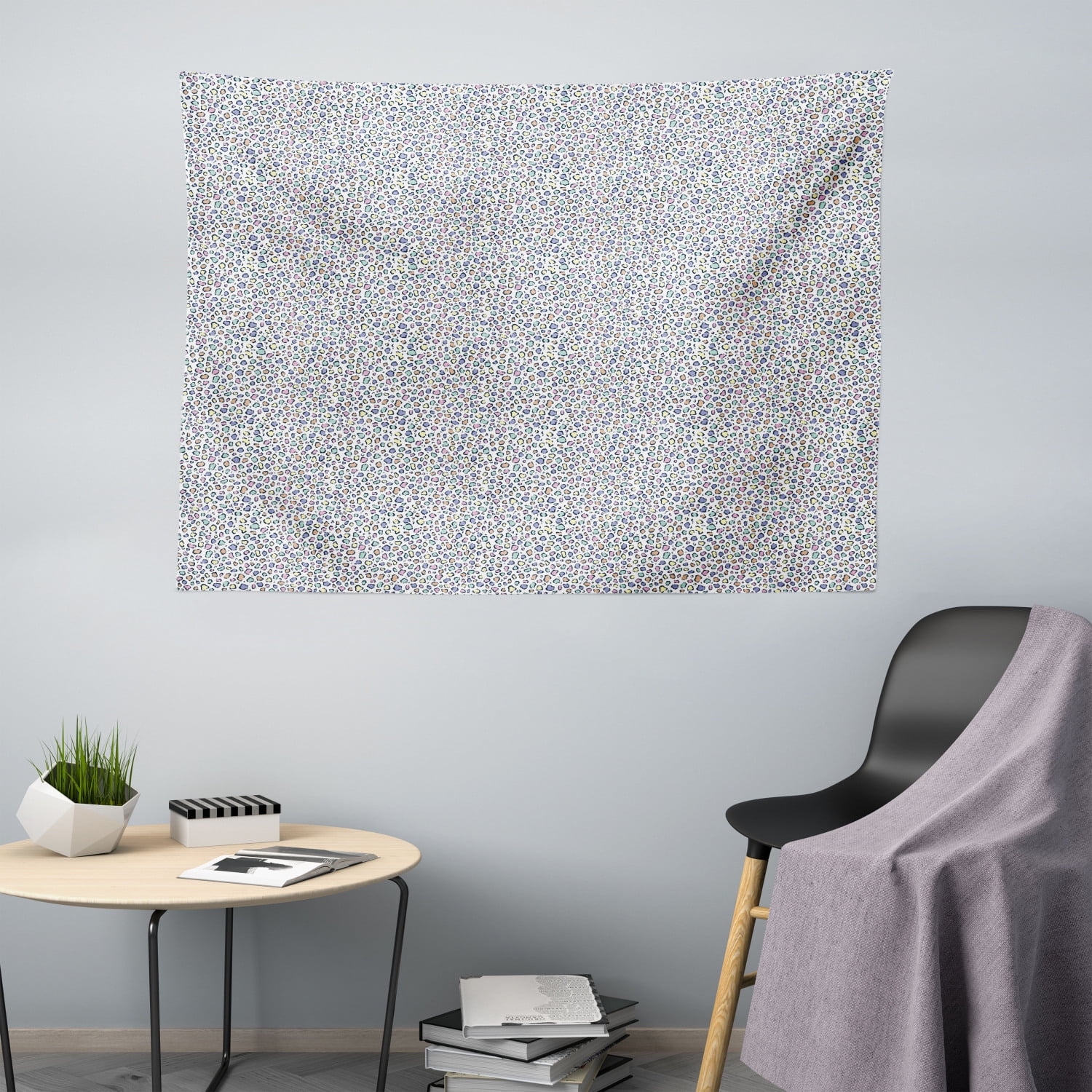 Leopard Print Tapestry, Modernized Animal Skin Elements in Pastel ...
