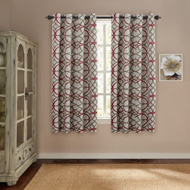 Elegant Comfort Quatrefoil Jaquard Look Curtains with Pleated Attached ...