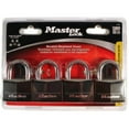 Master Lock 141Q Covered Aluminum Keyed Padlock, 4 Pack, Black ...