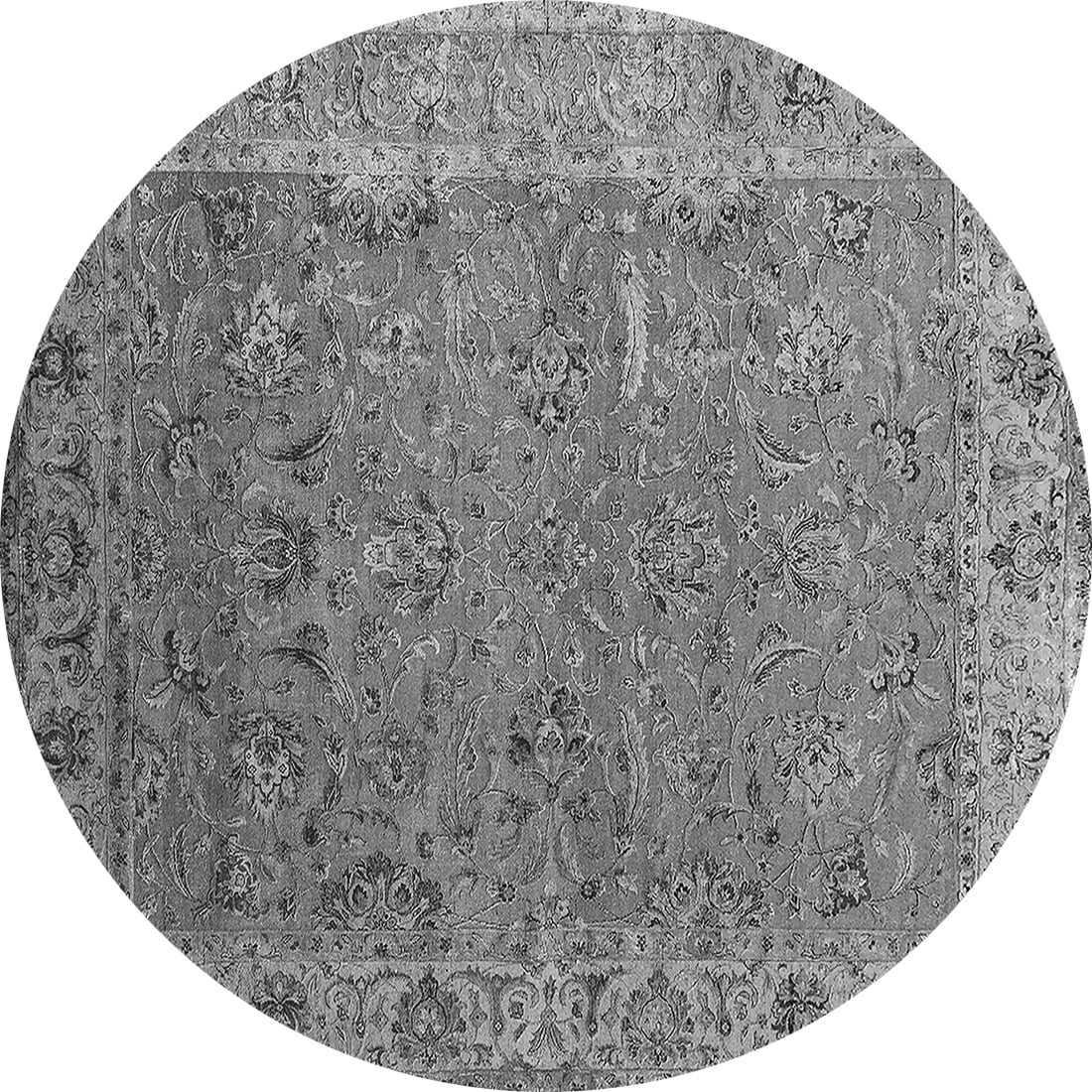 Ahgly Company Indoor Round Oriental Gray Industrial Area Rugs, 4' Round ...