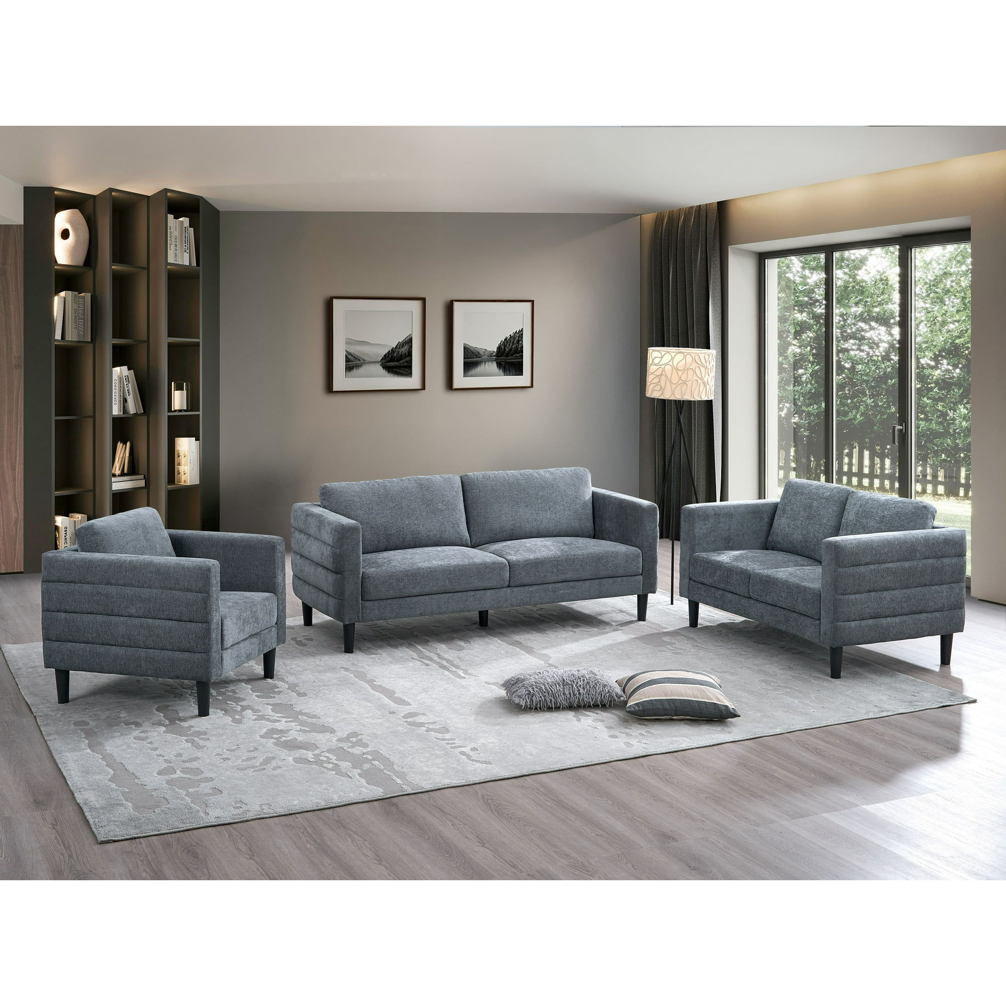 Click here for K-Living Brayden Chair In Charcoal Grey Fabric Uph... prices