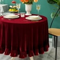 GLORY SEASON Velvet Luxurious Solid Rectangle Tablecloth Farmhouse ...