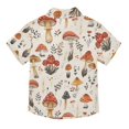 Dailycode Small Short Sleeve Button Down Shirts Mushroom Fallen Leaves ...