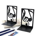 2Pcs Hollowed Musical Note Book End For Shelves Heavy Duty Metal Book ...