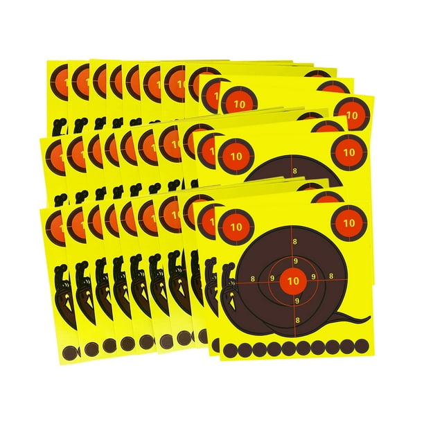Adhesive Shooting Target 8x8" Reactive Splatter Glow Florescent Paper ...