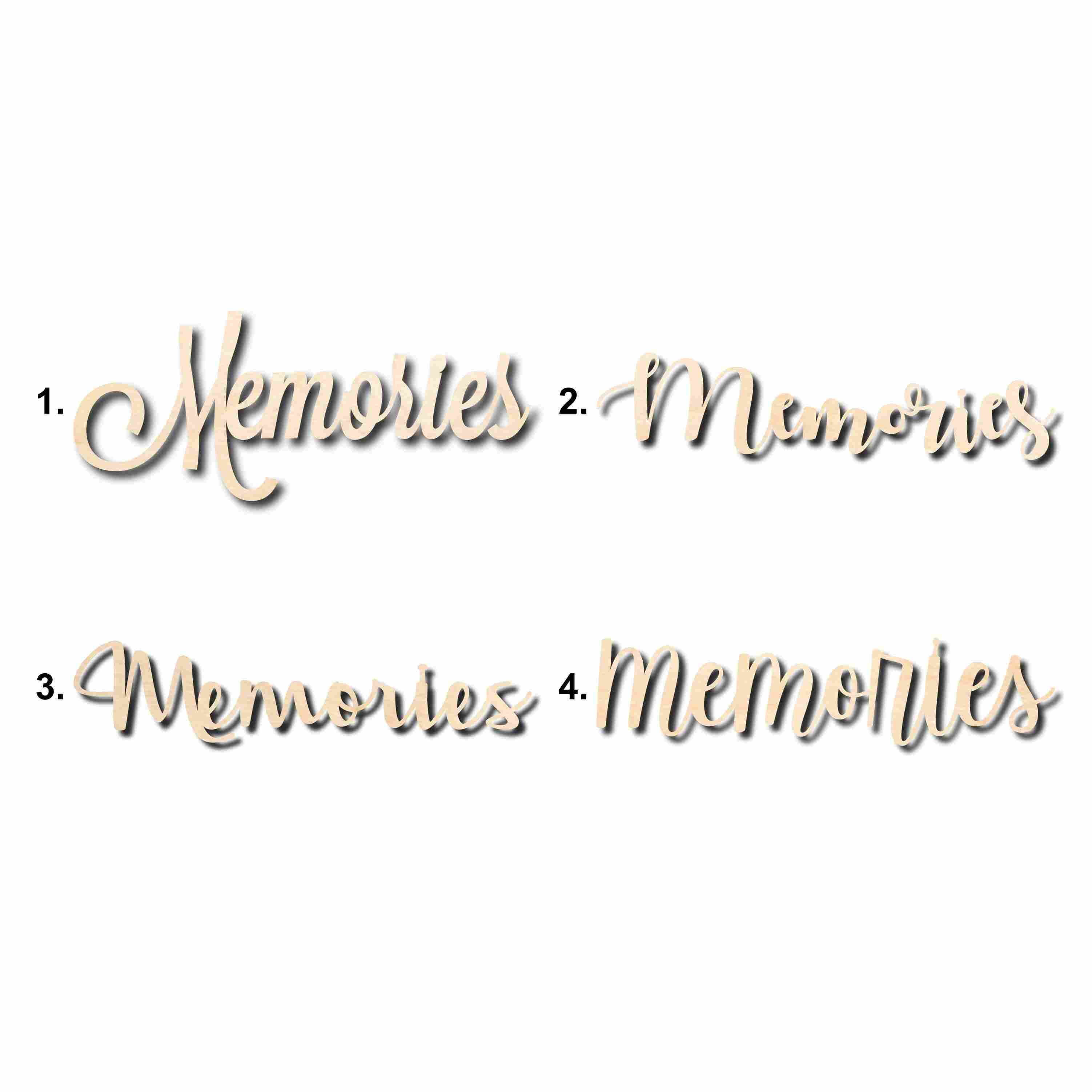 Memories Sign Unfinished Wood Cutout Home Decor DIY Option 2- 42" Wide ...